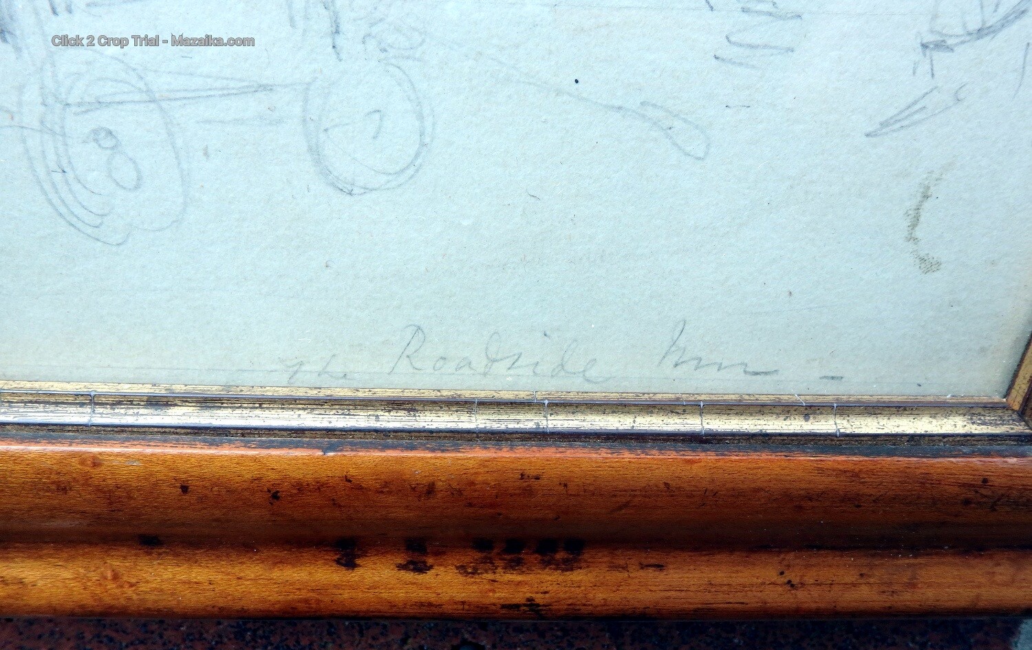 Victorian antique original pencil drawing The roadside inn birds eye ...