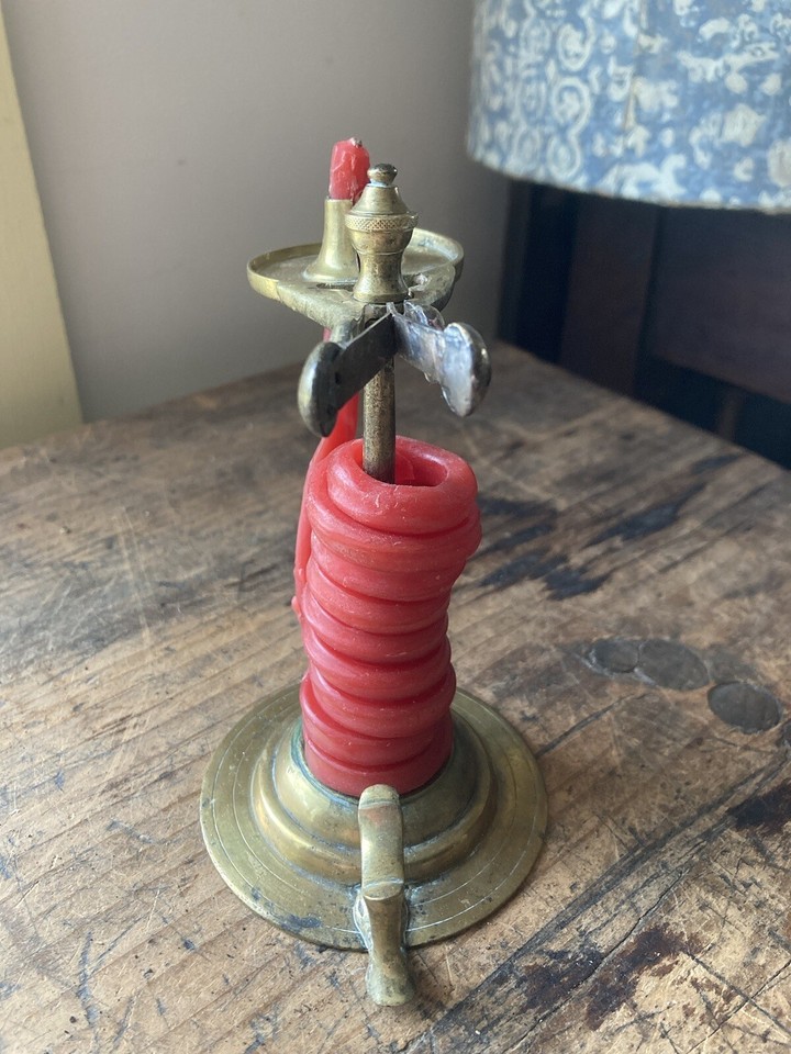 RARE! Unique 18th C 1700's original Antique Brass sealing wax jack ...