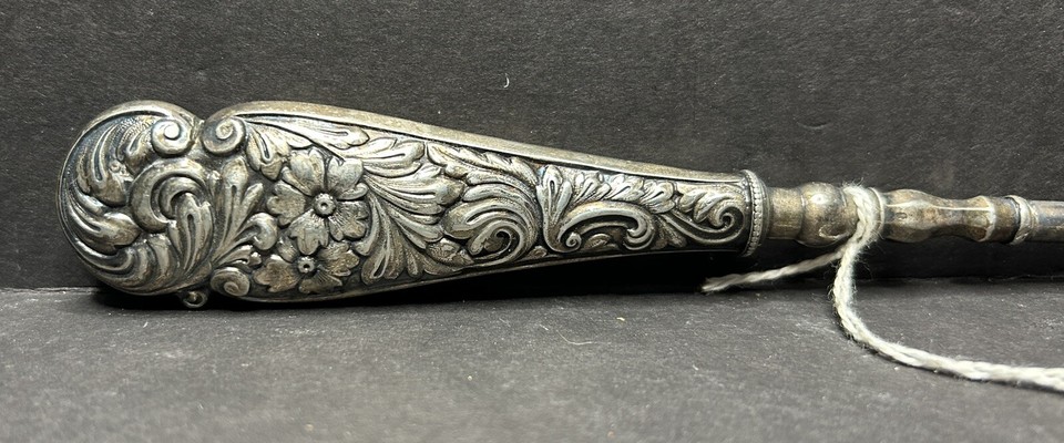 Vintage 9.5” Sterling Silver Handle Victorian Shoe Button Glove Boot ...
