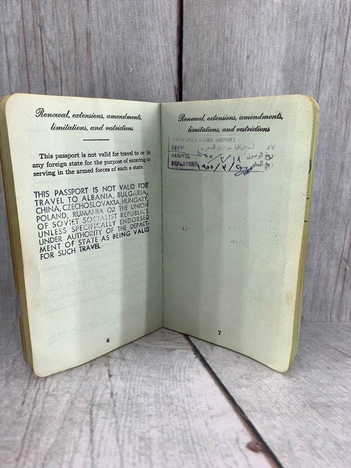 Vintage 1954 US Passport for Lt Colonel US Air Force Lots of Stamps | eBay