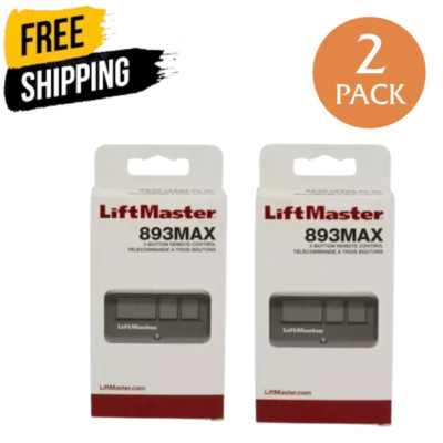 2 pack Liftmaster 893MAX 3 Button Visor Remote Control Garage Door ...