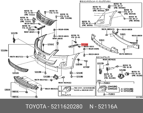 Genuine OE Bumper Bracket, 5211620280 for Toyota 52116-20280 | eBay
