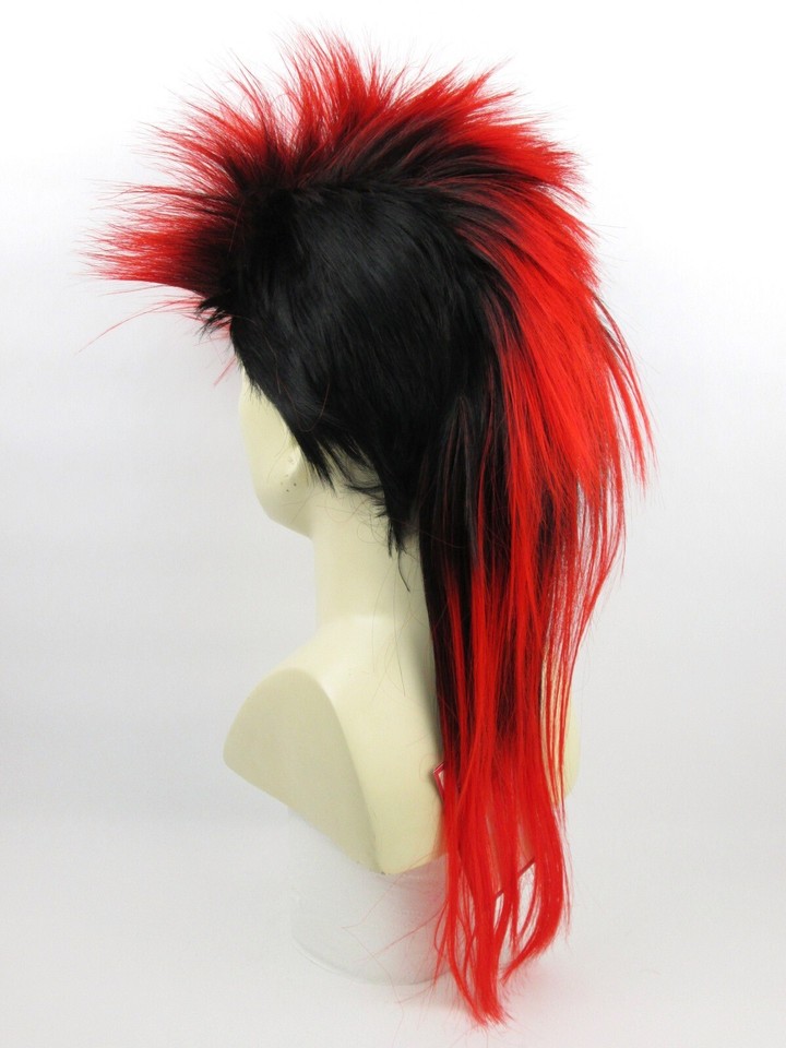 80S 90S ADULT MOHAWK PUNK ROCK SPIKE SPIKY SPIKED LONG STRAIGHT TAIL ...