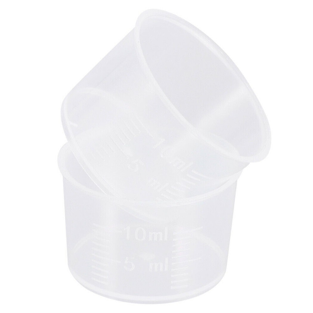50 Pack of 10ml Plastic Measuring Cups – Perfect for Small Liquid ...
