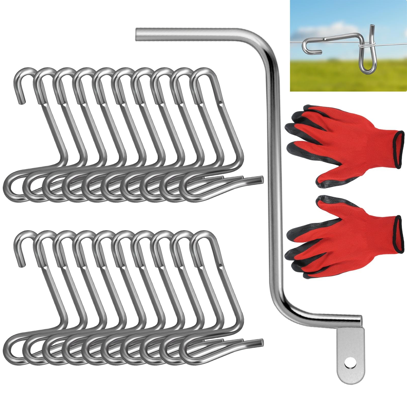 1/4'’ Fence Wire Tightener Kit – 20PCS 6mm Fence Wire Tightener Clips ...