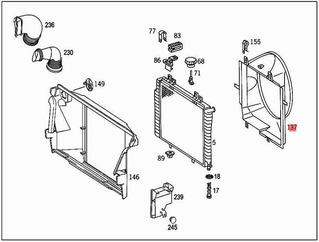 Genuine Fan Shroud MERCEDES S210 W210 2105051555 | eBay
