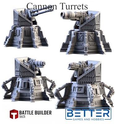 Cannon Turrets, Fantasy, Sci-Fi Grimdark, tabletop wargame terrain. D&D ...