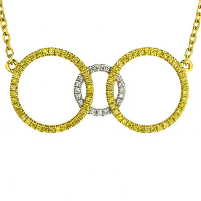 Yellow Diamond - Necklaces & Pendant 0.53ct Natural Fancy Yellow Rounds ...