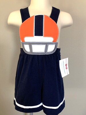 Meghan's Closet Boutique FOOTBALL GAMEDAY BIB SHORTALLS 3T NEW Navy ...