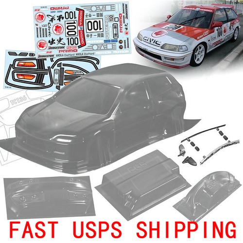 1/10 RC Drift Racing Touring Civic EG6 Car Clear Transparent Body Shell ...
