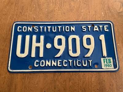 1980 Connecticut License Plate Tag UH-9091 | eBay