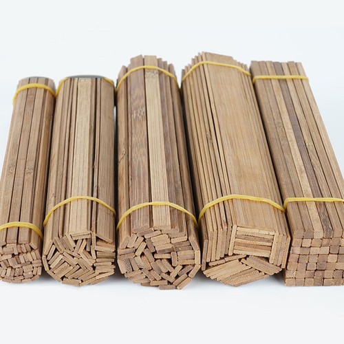 50Pcs Bamboo Wood Rod Sticks Strips Unfinished Wooden Building Model ...