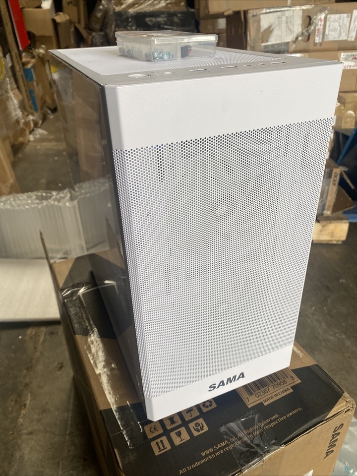 Sama ARGB-Q5-W White USB3.0 Tempered Glass Micro ATX Tower Gaming ...