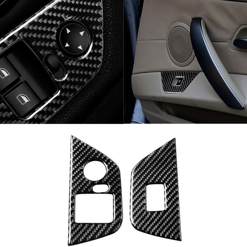 2x Carbon Fiber Door Lift Control Sticker Decal Trim for BMW Z4 E85 ...