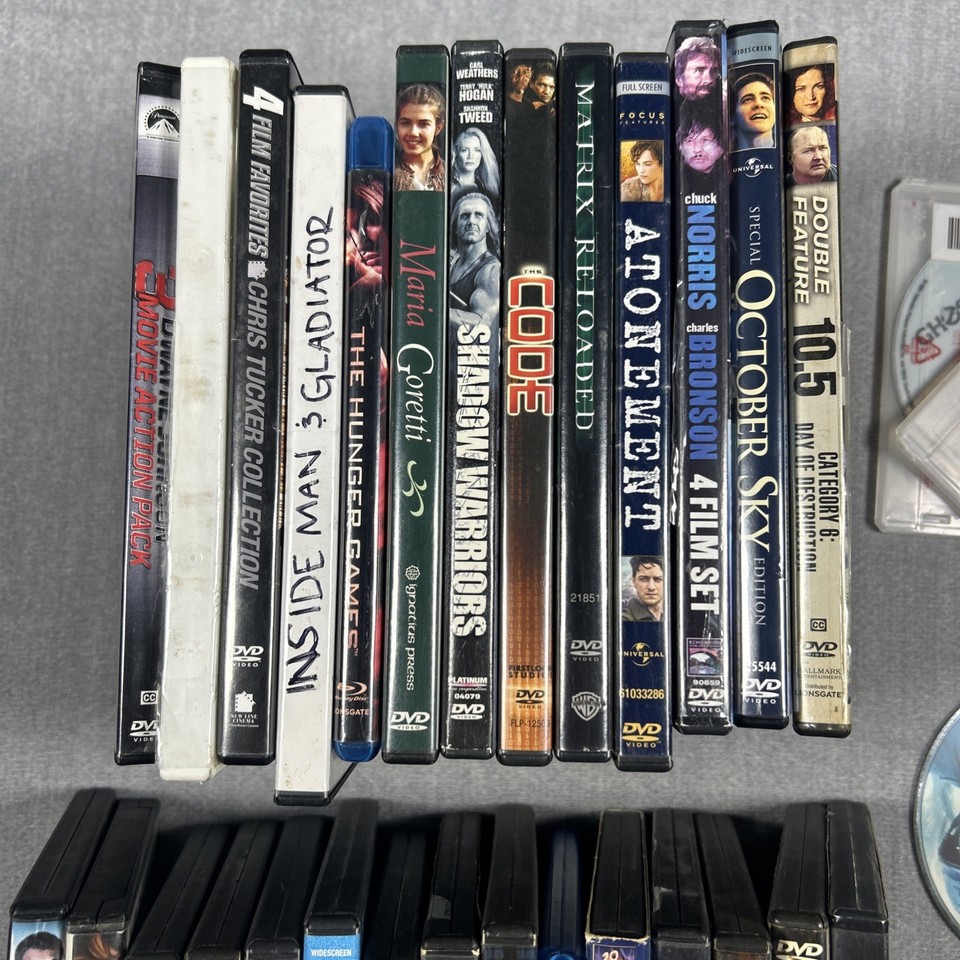 Lot of 50+ Used DVDs Blu Ray- Action What is Pictured Is The Actual Lot ...