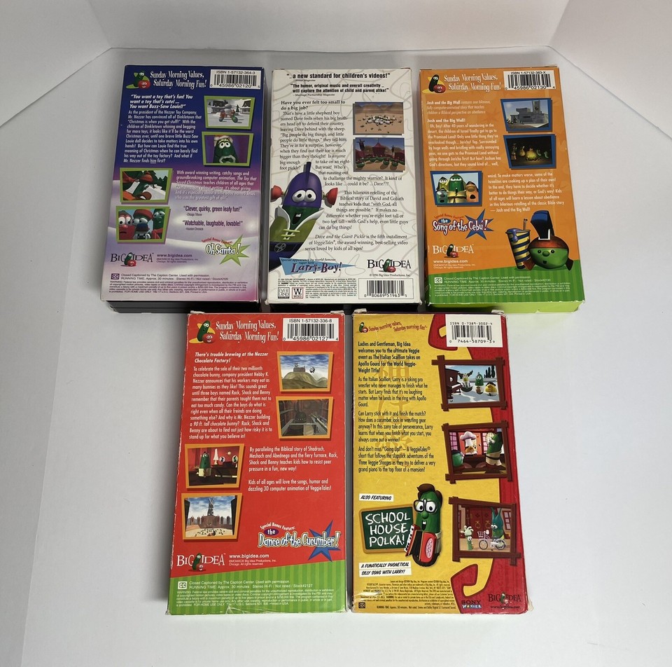 VeggieTales Lot of 5 VHS Tapes Bible Values Cartoons | eBay