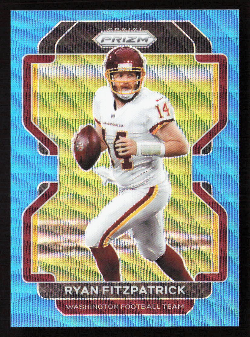 2021 Panini Prizm Ryan Fitzpatrick Blue Wave /199 #211 Washington | eBay