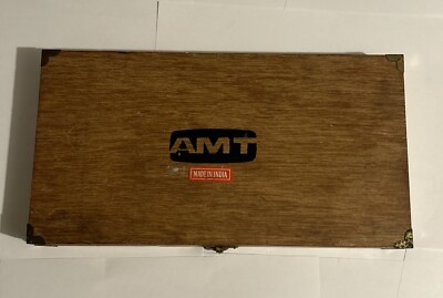 VTG 3 PIECE MACHINIST DRAFTING TOOL SET AMT IN WOOD BOX CALIPERS USED ...