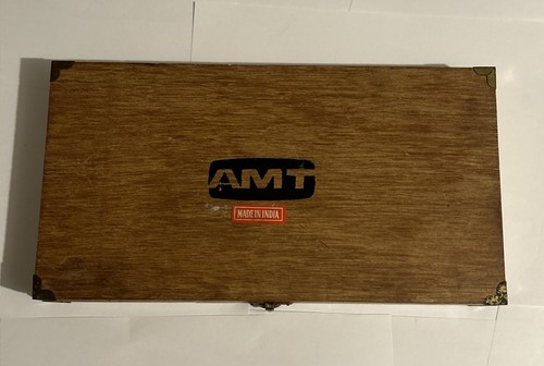 VTG 3 PIECE MACHINIST DRAFTING TOOL SET AMT IN WOOD BOX CALIPERS USED ...