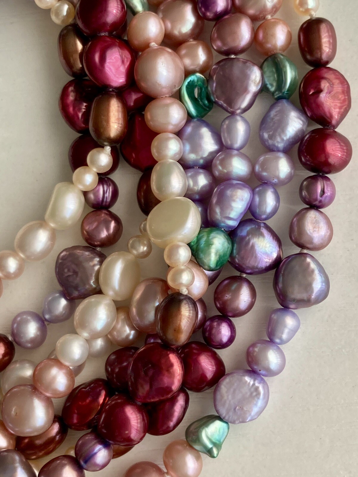 LUCORAL Co Pearl Necklace Strand 100 inch RARE Multi Color 158g Great ...