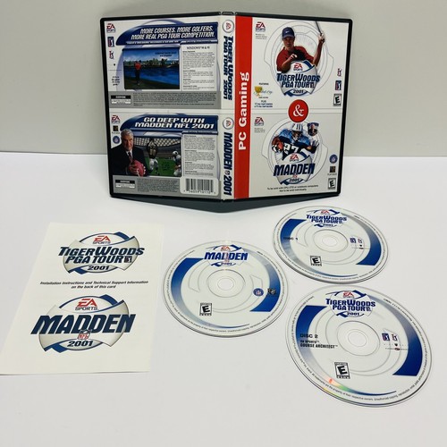Madden 2001 + Tiger Woods PGA Tour 2001 (PC, 2000) CIB | eBay