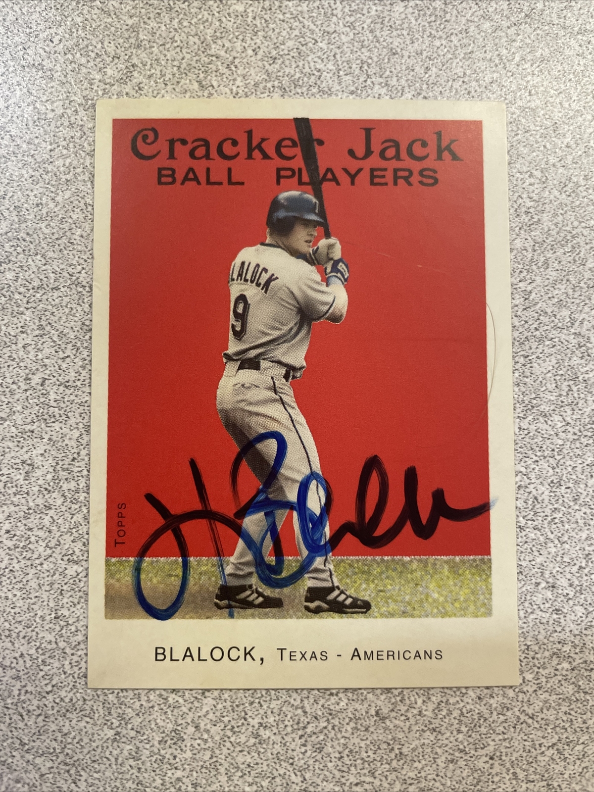Hank Blalock Autographed 2004 Topps Cracker Jack Card #177 Texas ...