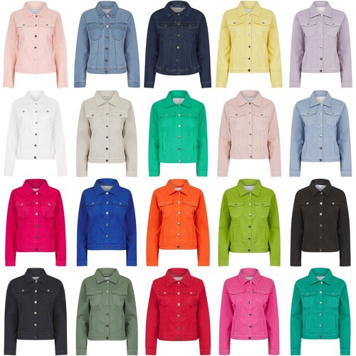 Womens Ladies Amara Reya Stretch Denim Jacket Soft Cotton Summer ...