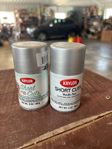 2-pack lot Krylon 3 oz. Short Cuts Metallic CHROME Finish Spray Paint ...