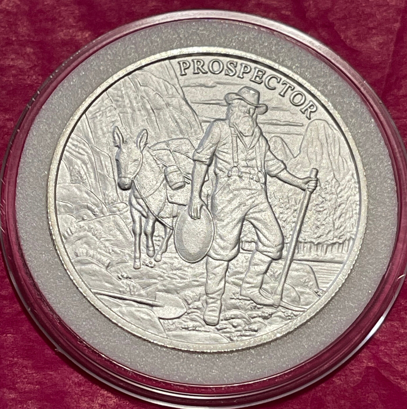 Western Prospector Gold Panner Coin 1 Troy Oz .999 Fine Silver Round ...