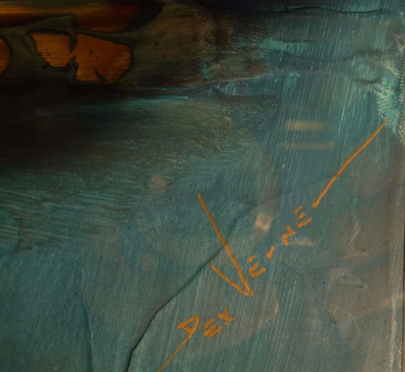 Artist DEX VERNER ORIGINAL PASTEL PAINTING MIXED MEDIA COLLAGE ON PAPER ...