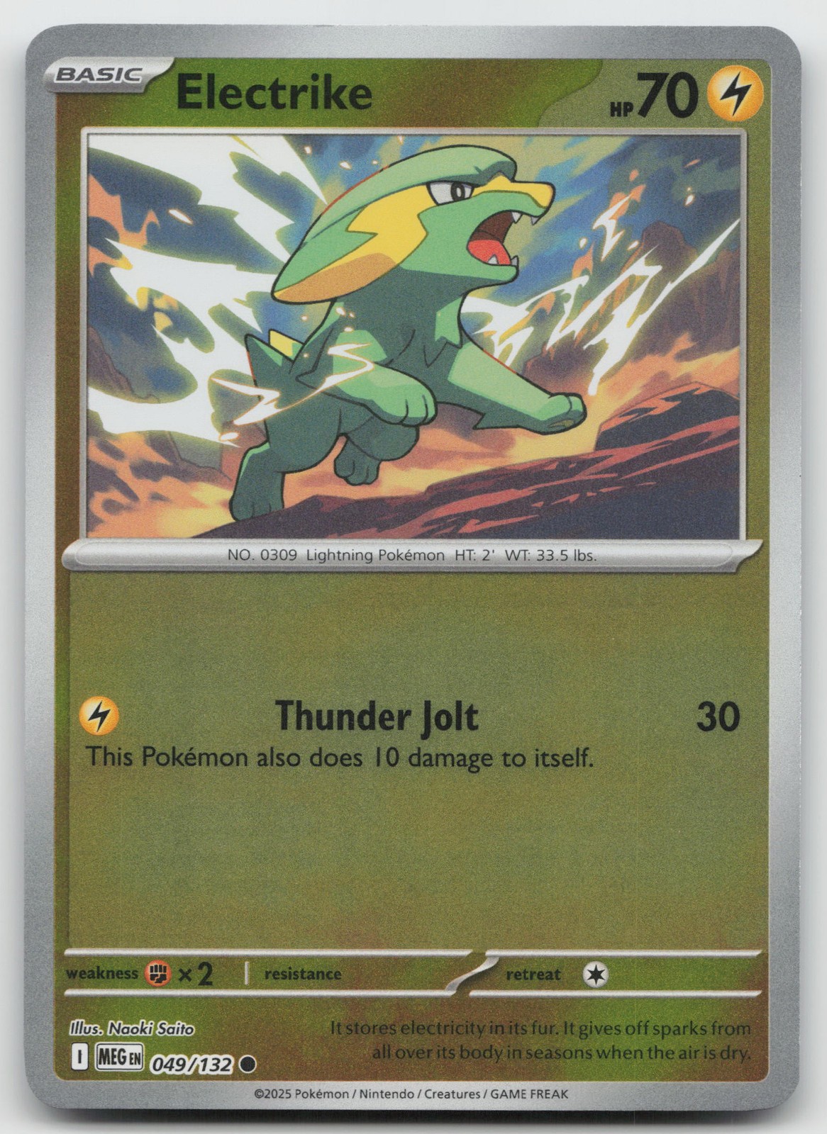 Electrike Common Reverse Holo ME01: Mega Evolution 049/132 NM | eBay