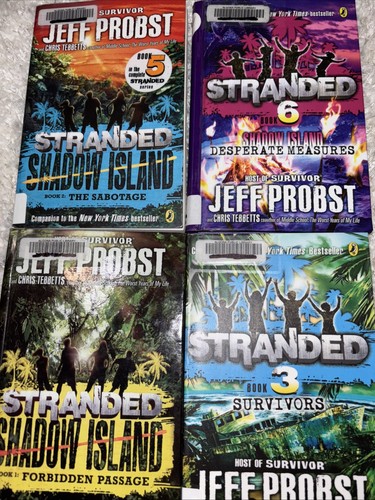 Lot Of 4 Jeff Probst Stranded Survivors Books Hardcover/paperback 1,3,5 ...