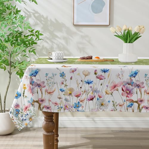 Spring Tablecloth 60x84 Inch Rectangle - Wild Floral Spring Decorations ...