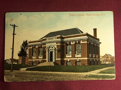 Public Library Perth Amboy New Jersey N. J. Vintage 1910's Postcard ...