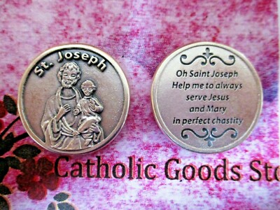 St. Saint Joseph - Prayer to Saint Joseph - Pocket Coin | eBay