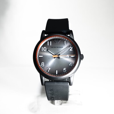 Mens AR11176 Black Silicone-Band 43mm Emporio Armani | eBay