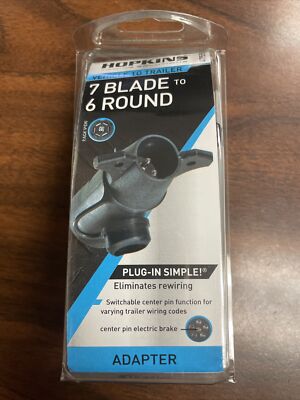 Hopkins 7 Blade to 6 Wire Round Adapter Vehicle To Trailer 47555 New ...
