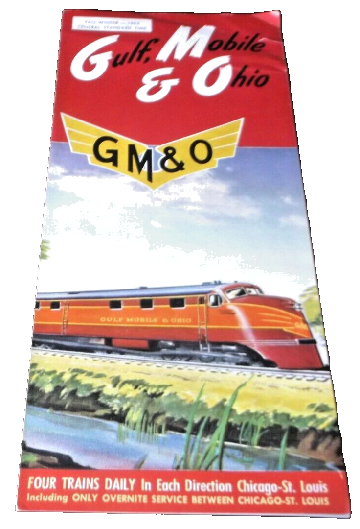 FALL WINTER 1962 GM&O GULF MOBILE & OHIO RAILROAD PUBLIC TIMETABLE | eBay