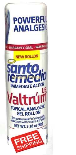 SANTO REMEDIO Valtrum TOPICAL ANALGESIC Gel Roll On Pain Relief Sprain ...