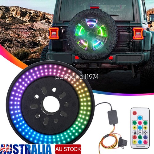 AU STK 13" RGB Spare Tire LED Wheel Brake Light for W-rangler JK JKU JL ...