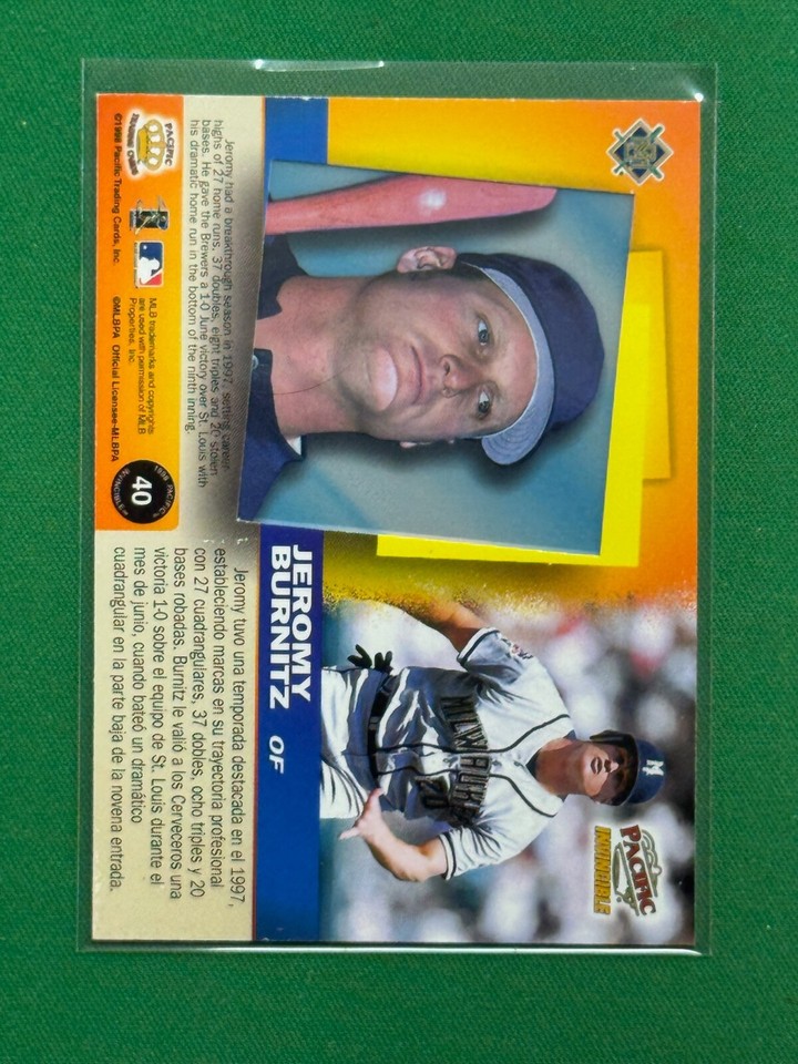 1998 Pacific Invincible Baseball Silver Parallel #40 Jeromy Burnitz | eBay