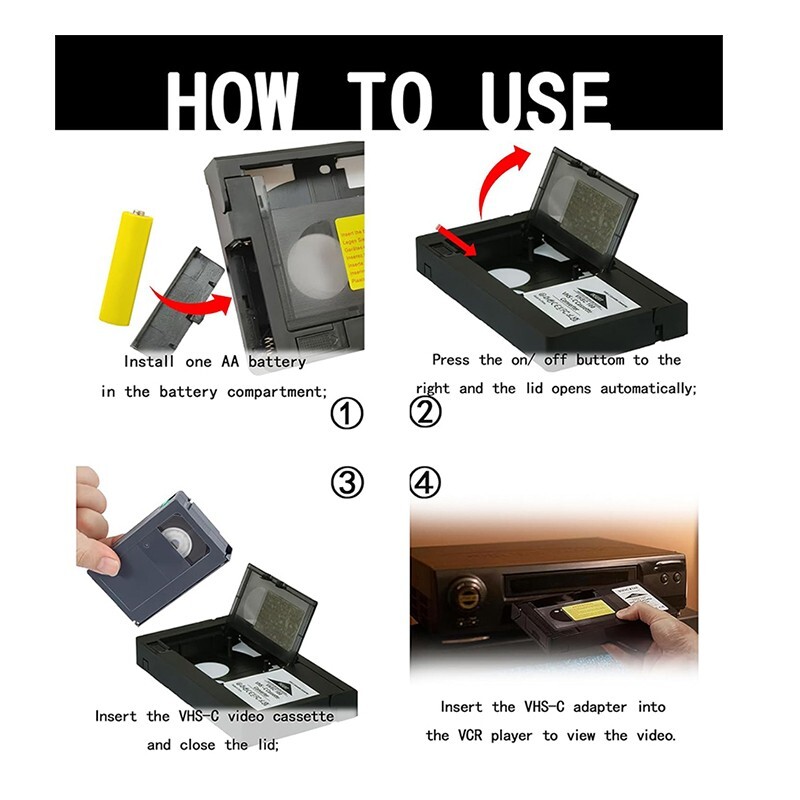 VHSC Cassette Adapter for VHSC SVHS Camcorders Motorized VHS Cassette ...