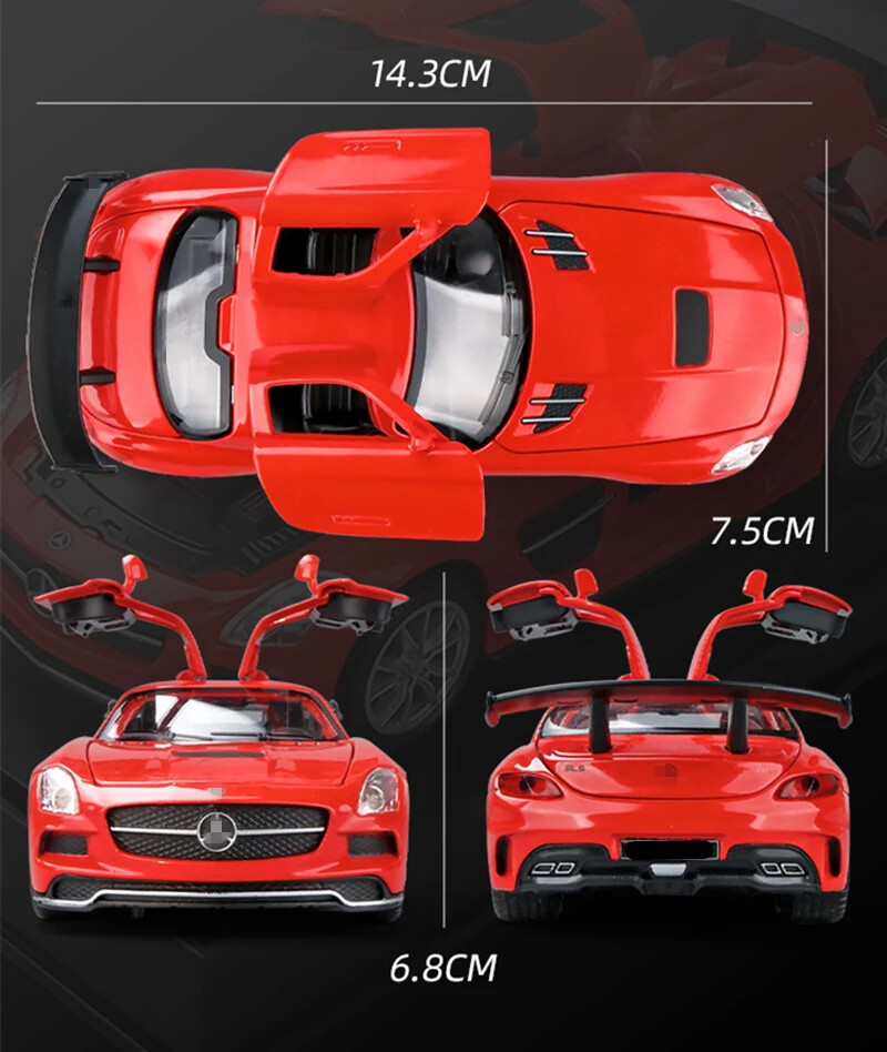 NEW 1:32 Mercedes Benz SLS Diecast Car Model Simulation Sound & Light ...