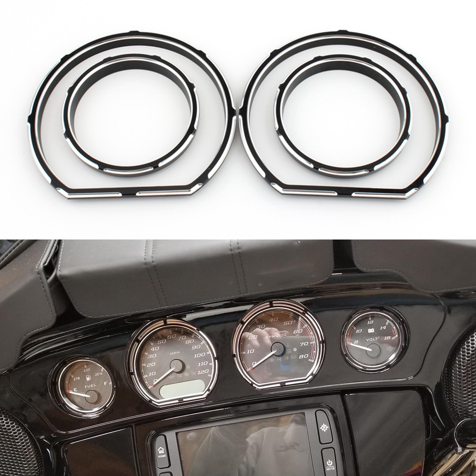 Instrument Board Gauge Bezel Kit Fit For Harley Touring Street Glide ...