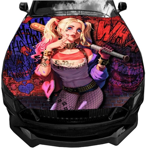 Vinyl Car Hood Wrap Color Graphics Decal Harley Quinn Suicide Squad ...