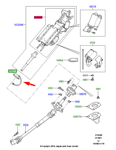 Land Rover 03-05 M62 Steering Angle Sensor Genuine SRO105071 for sale ...