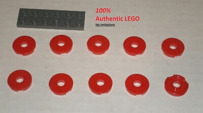 LEGO NEW 2x2 Red Tile Round with Hole in Center (10x) 6102138 Brick ...