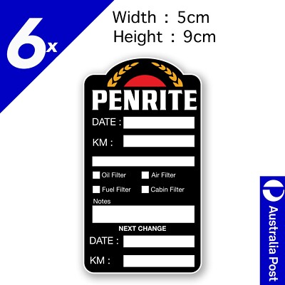 PENRITE Lubricant Oil Change Service Reminder x6, Car, Trucks, Ute ...