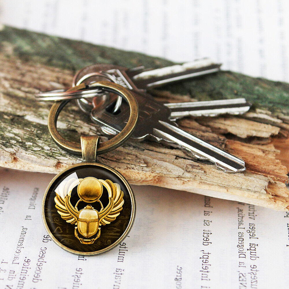 Egyptian Scarab Beetle Keychain, Ancient Egypt KeyRing, Egyptian Beatle ...