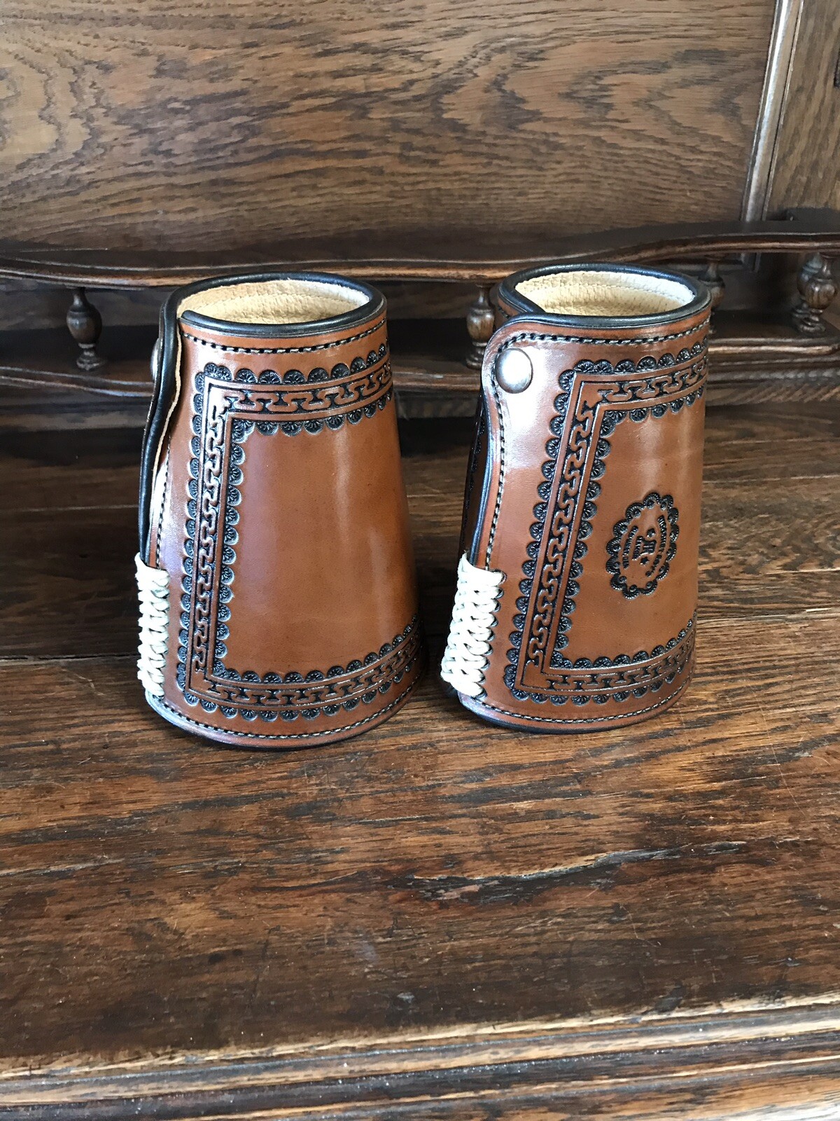 Western Americana SASS Cowboy Action LEATHER ROPING CUFFS, #213, USA ...